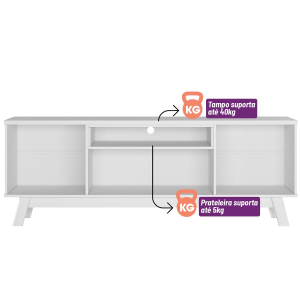 Rack para Tv 75 Polegadas 2 Portas com Nichos Colors Nature/Off White