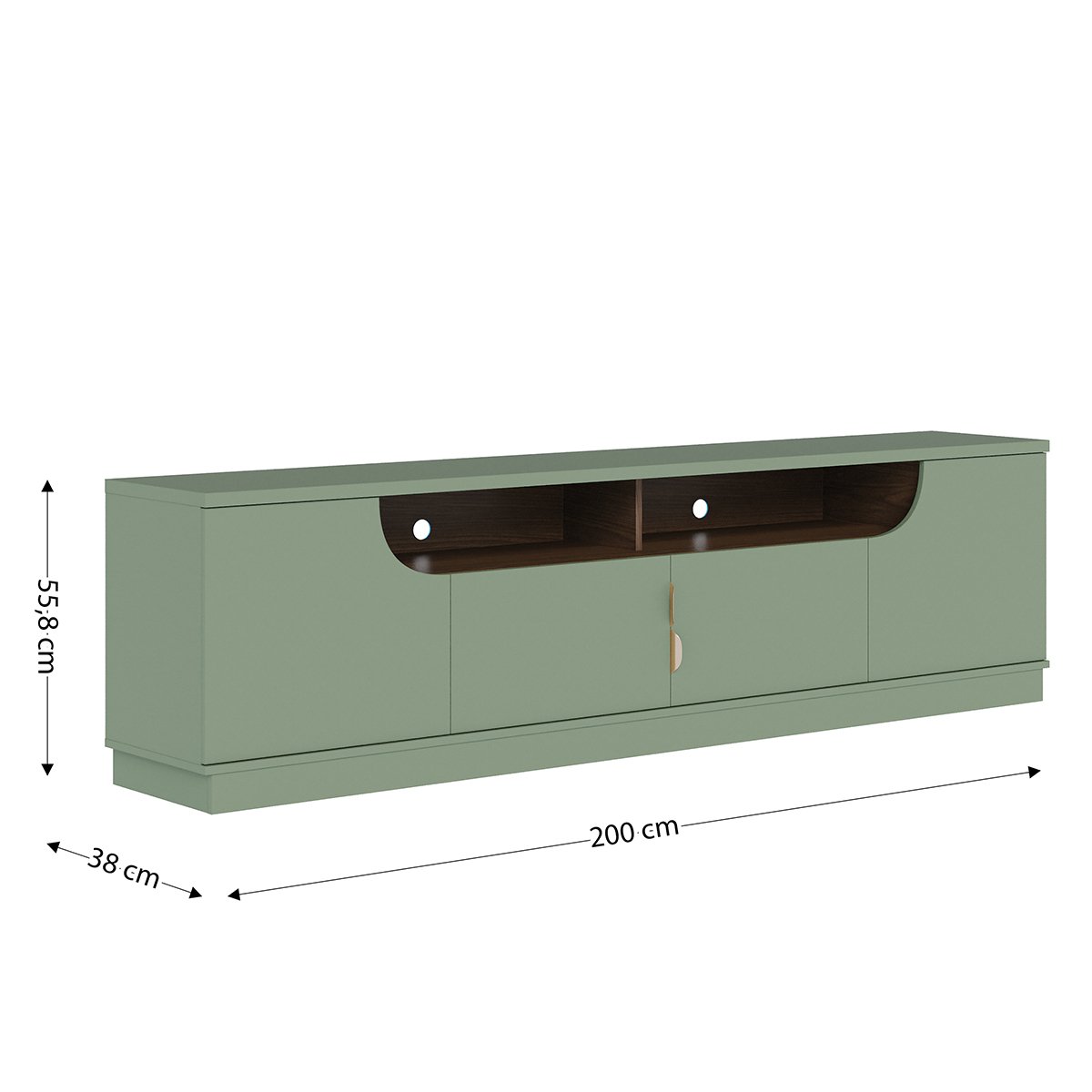 Rack Bancada 4 Portas de Giro TV até 75" Polegadas Satriani - Hortelã / Amêndoa